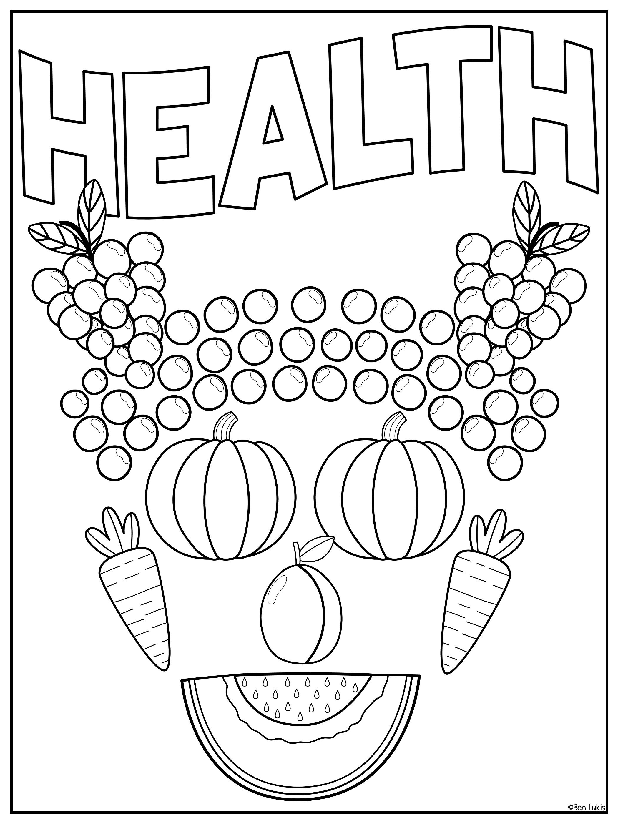 Kids Fruit and Vegetable Coloring Pages, Printable PDF, Educational ...