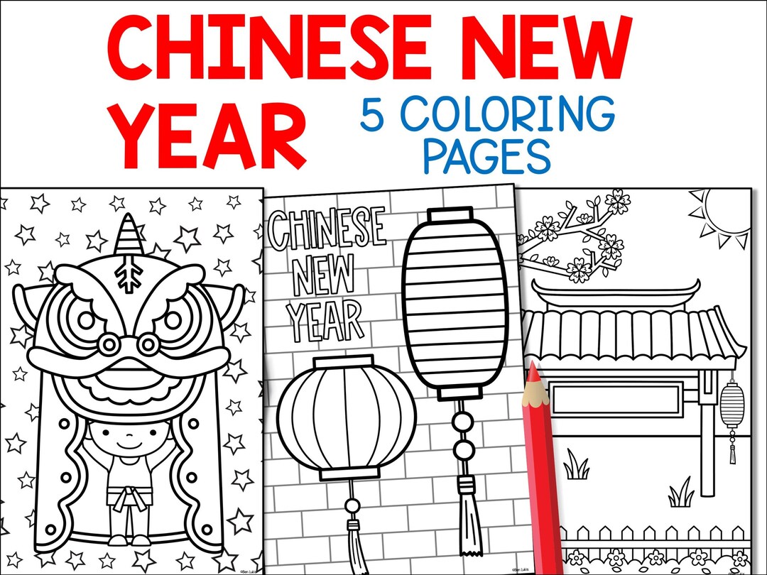 Chinese New Year Coloring Pages, Digital Download, Kids Activity ...