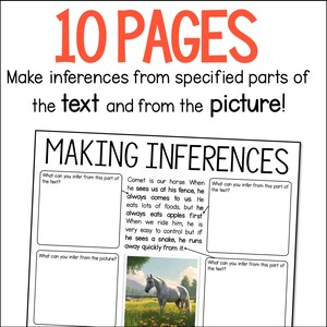 Making Inferences Practice Worksheets for Building Reading ...