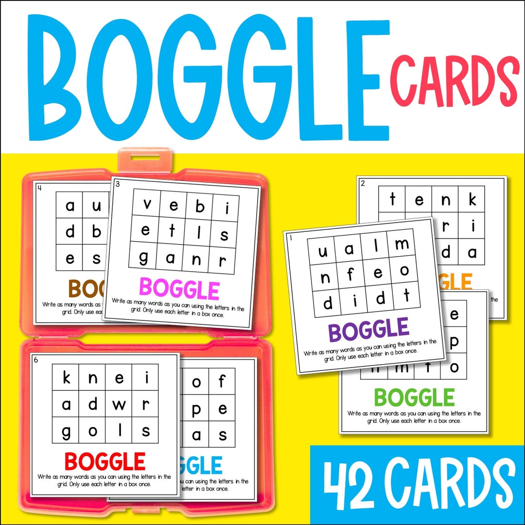 Boggle Cards for Spelling and Making Words Printable PDF - Etsy