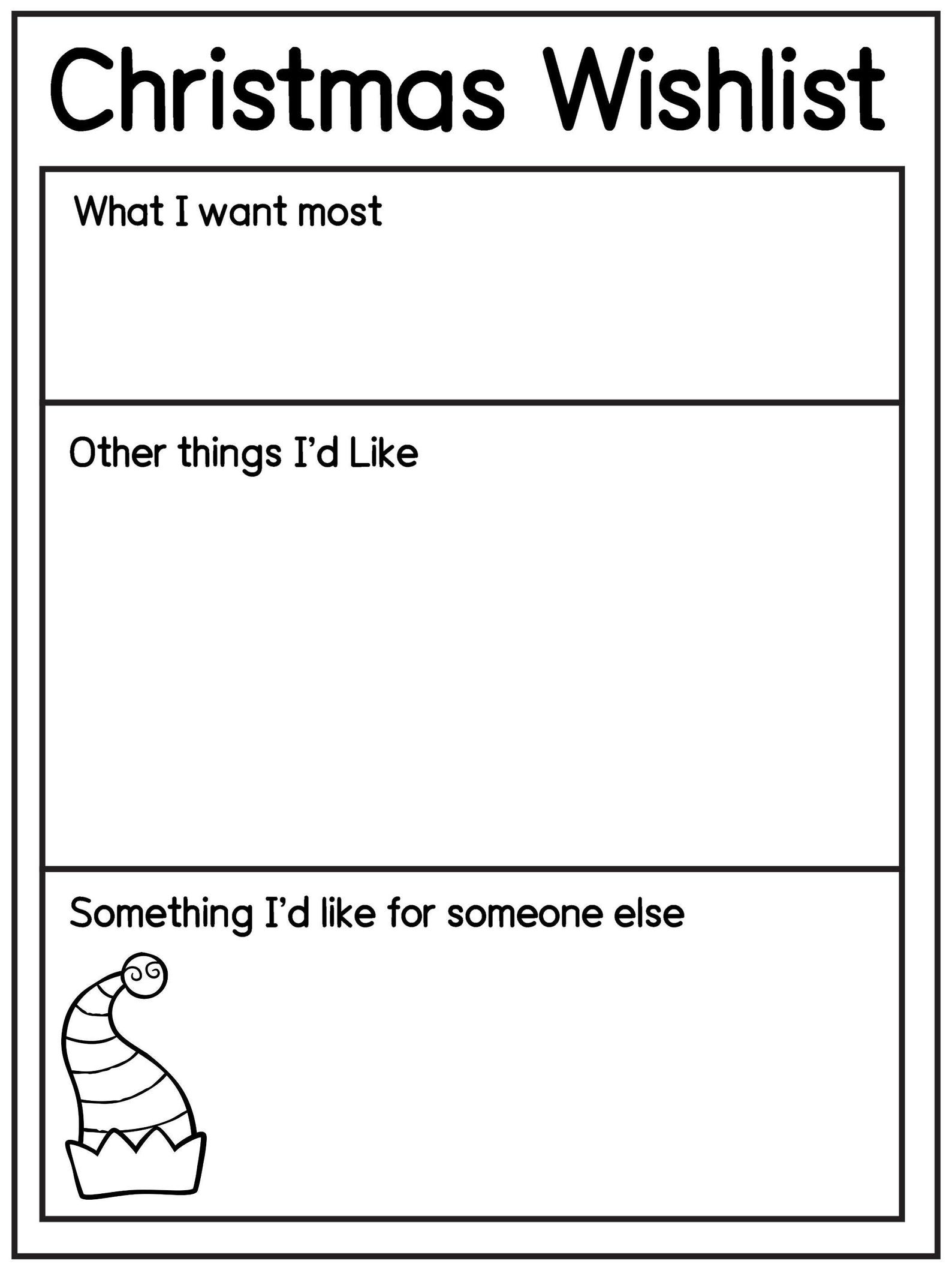 Christmas Wish List Writing Templates for Kids, Santa Wishlist Pages ...