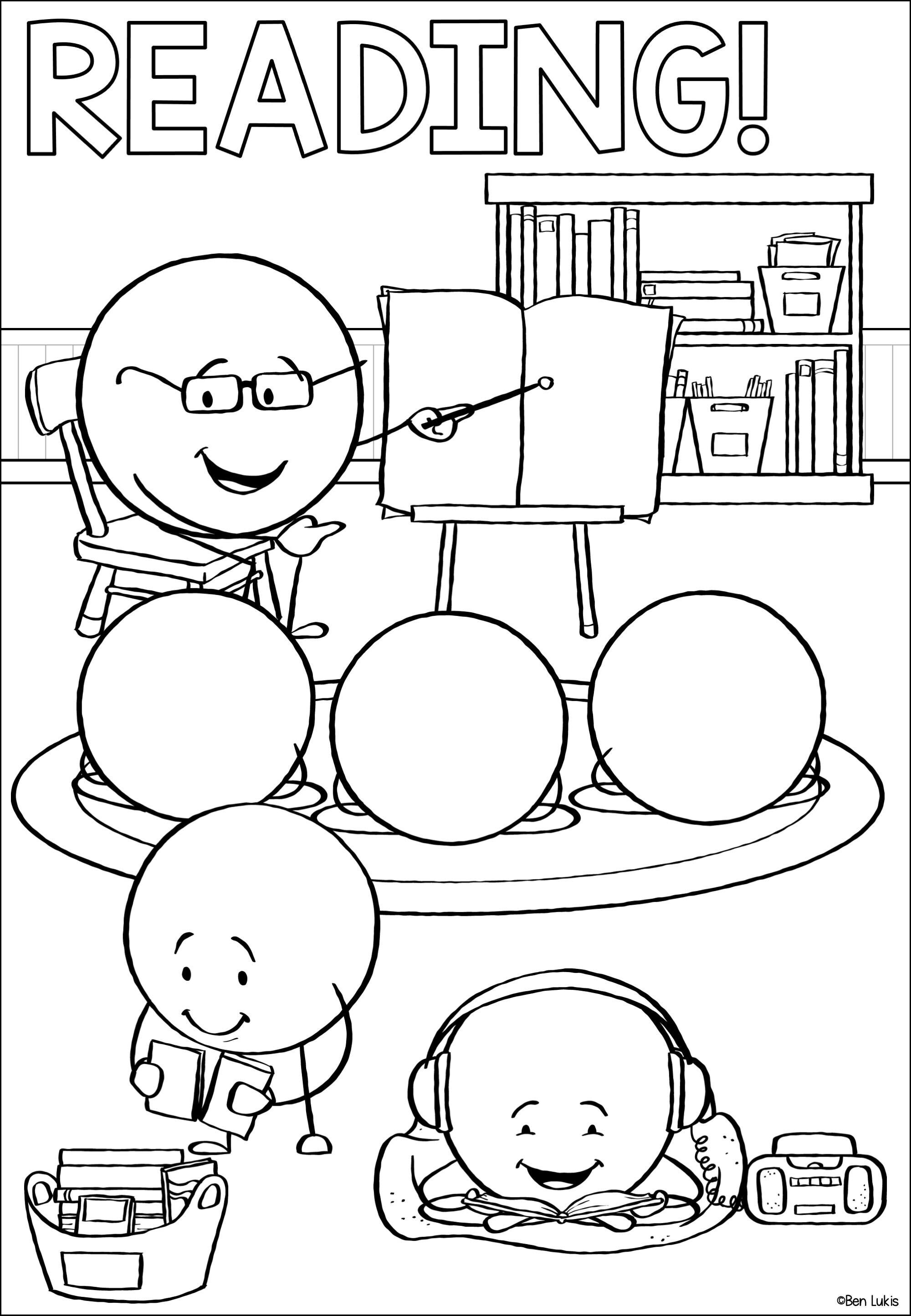 World Read Aloud Day Coloring Pages, Kids Educational Activity (PDF ...