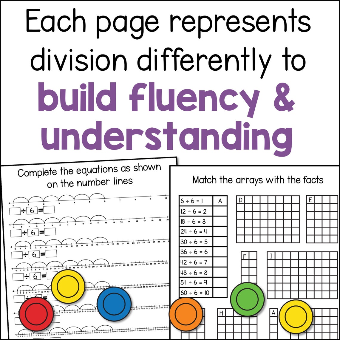 Division Worksheet Printable, Divide by 6 Activity Sheets, 3rd Grade ...