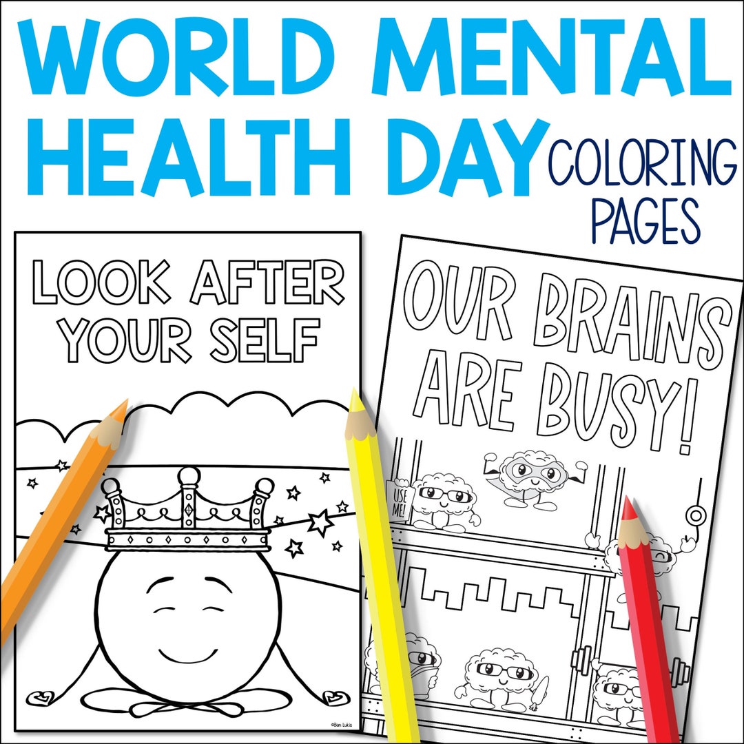 World Mental Health Day Coloring Pages Printable Sheets to - Etsy