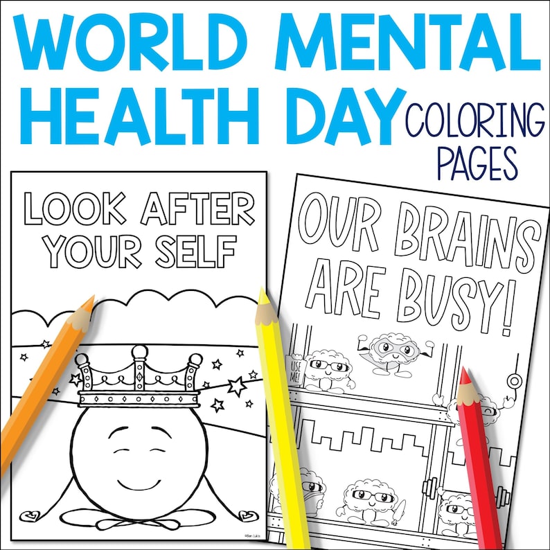 World Mental Health Day Coloring Pages Printable Sheets to - Etsy