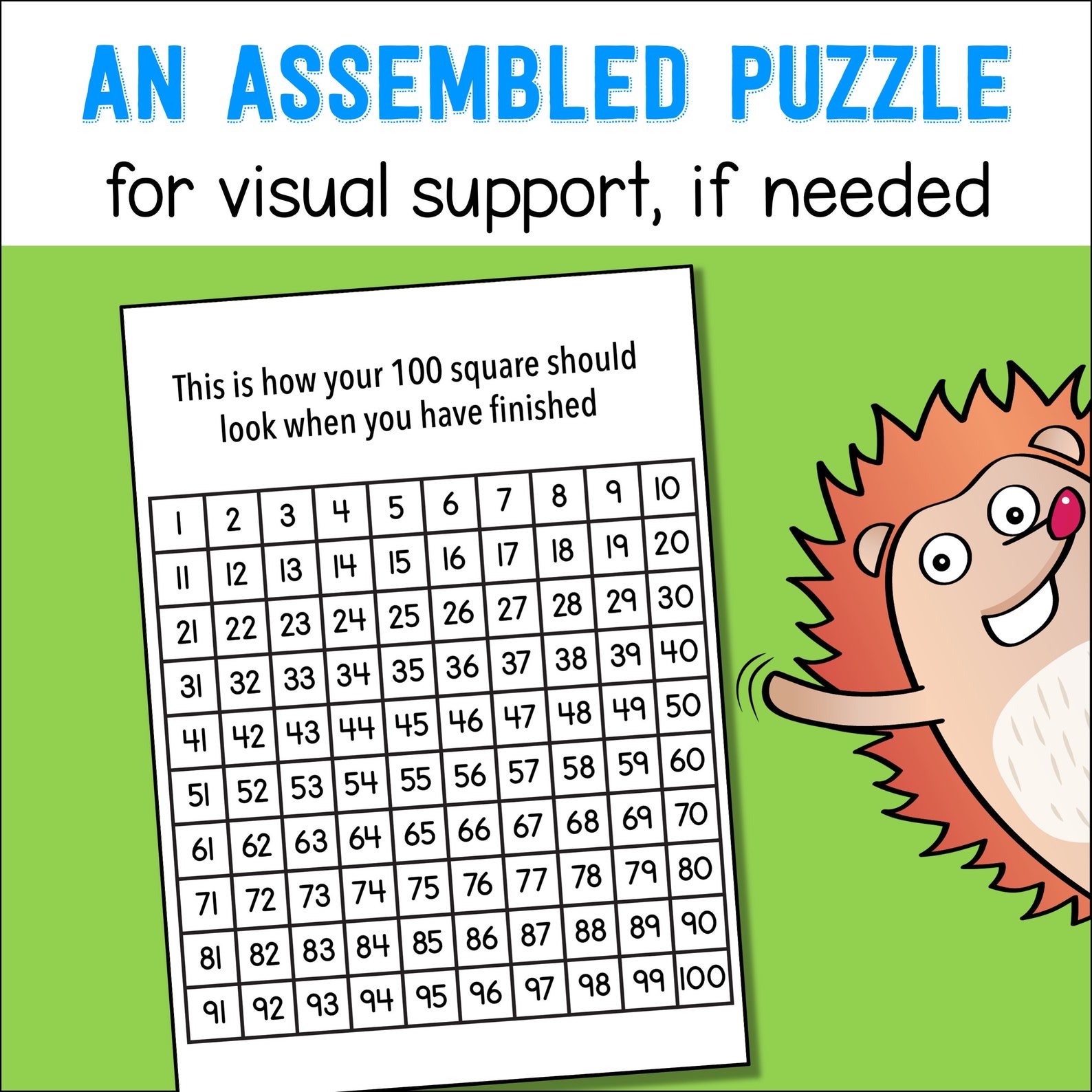 Place Value to 100 Jigsaws 100 Chart Jigsaw Activity - Etsy