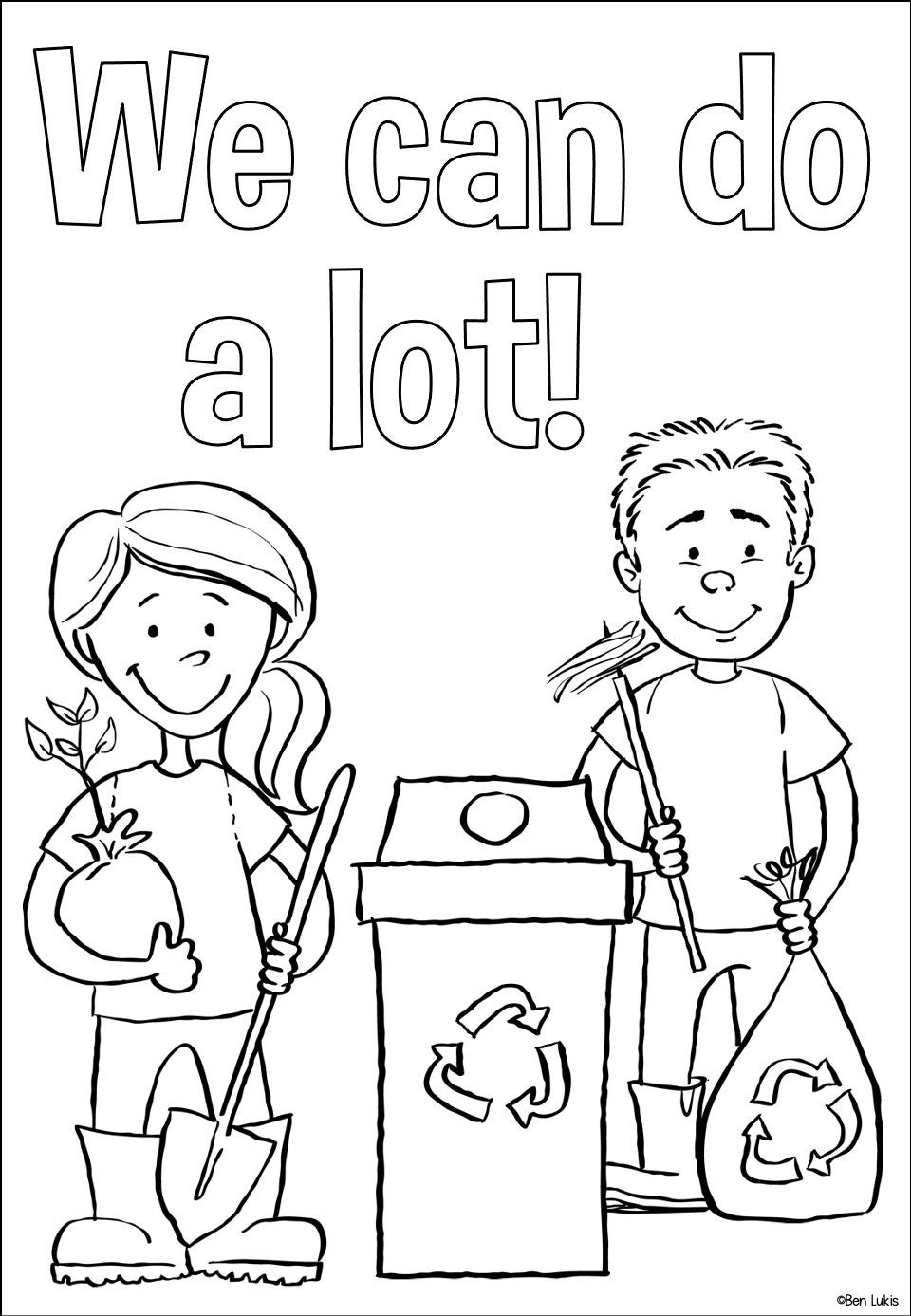 Earth Day Coloring Pages, Reduce Reuse Recycle, Plant A Tree, Fun ...