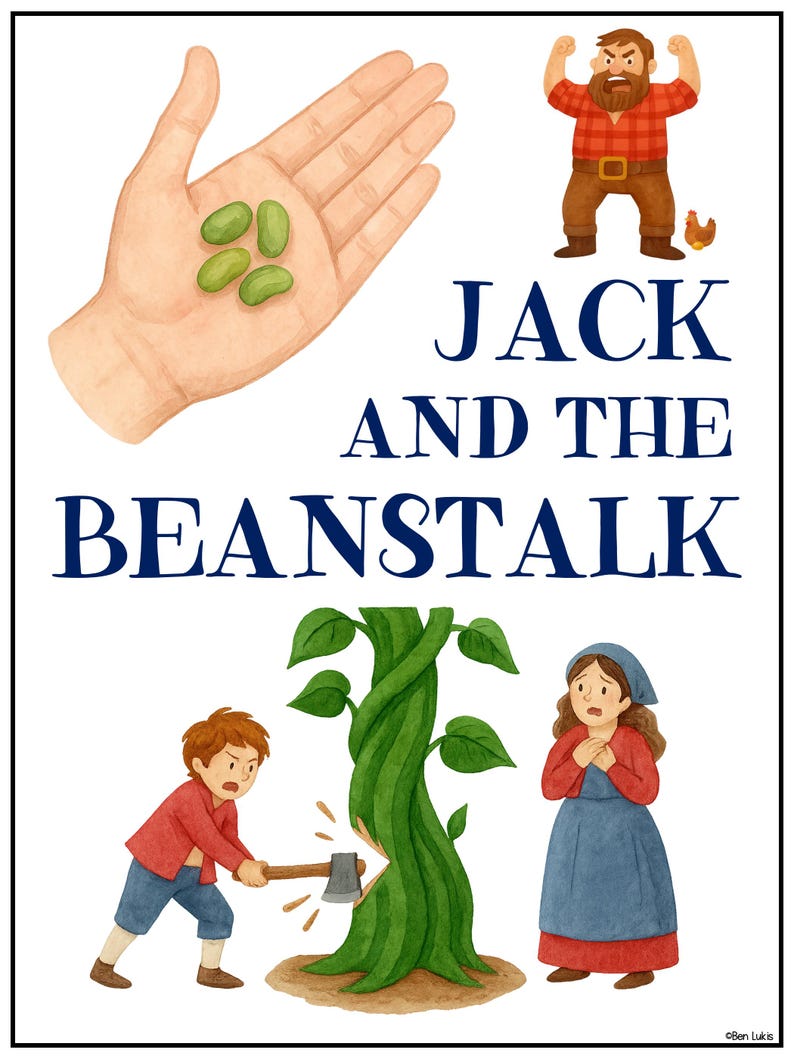 Jack and the Beanstalk Reading Passages, Printable Fairy Tale (PDF ...