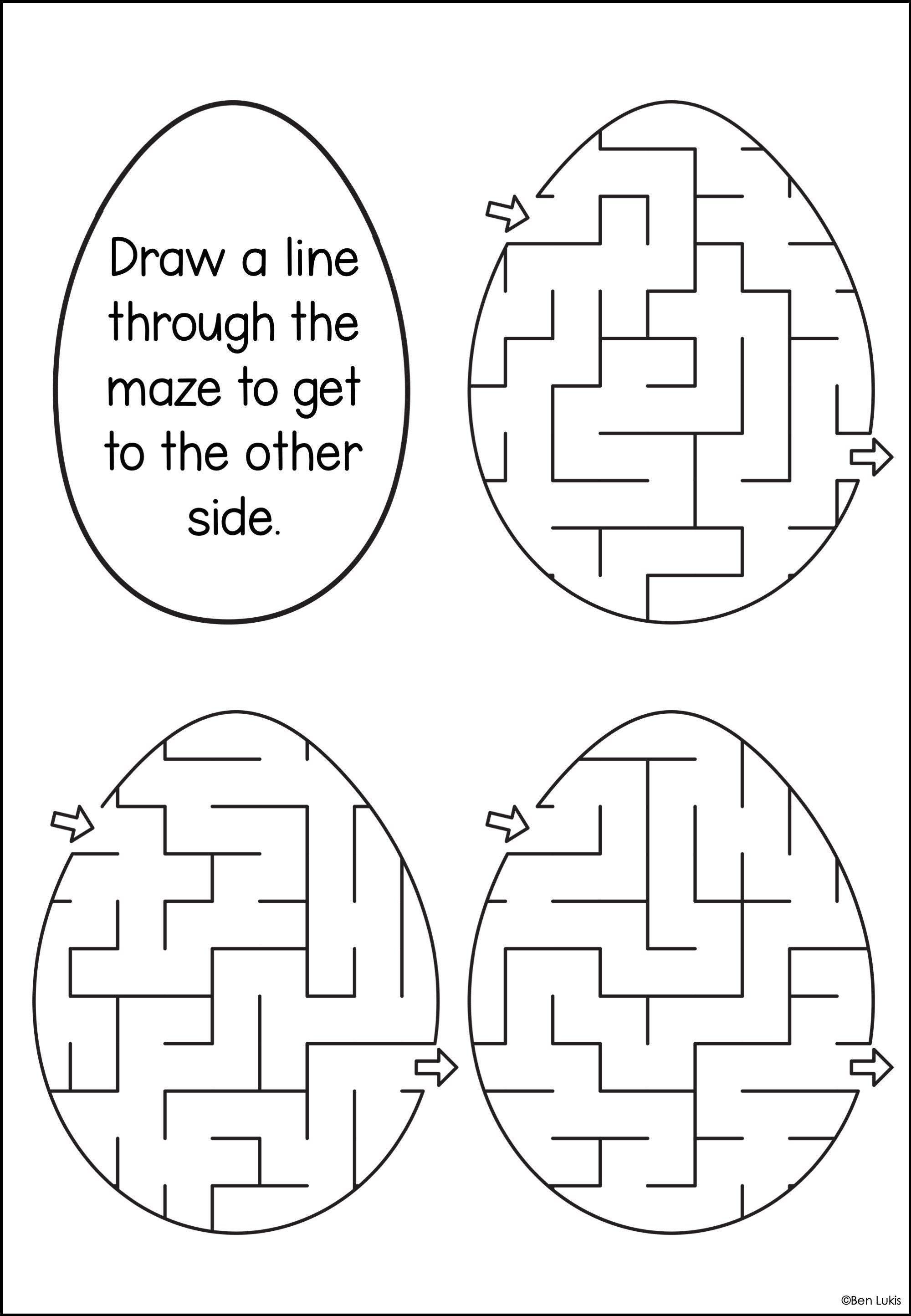 Easter Mazes, Printable Maze and Kids Activity Pages for Easter ...