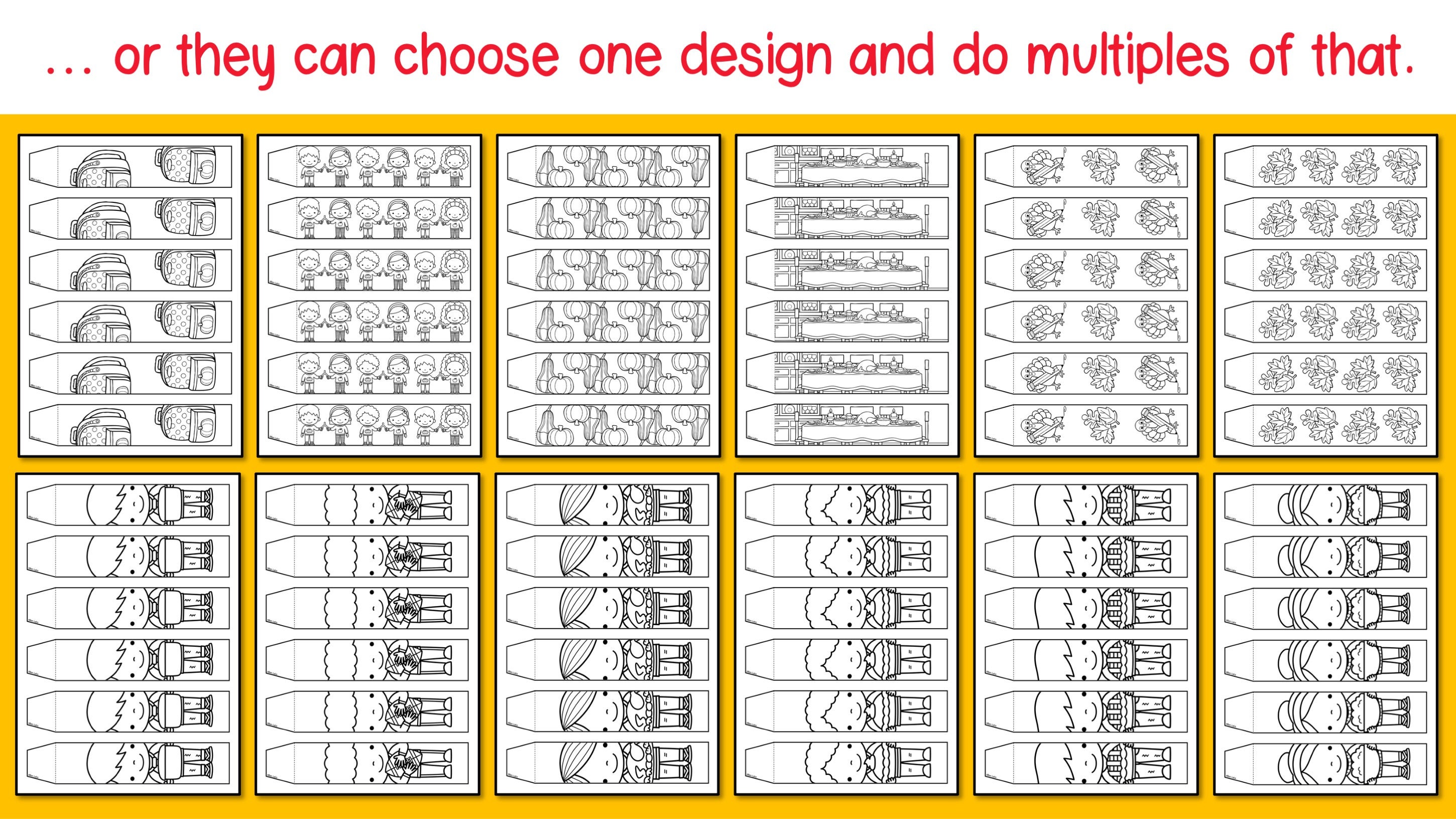 Thanksgiving Paper Chains, Printable Thanksgiving Craft, DIY Decoration ...