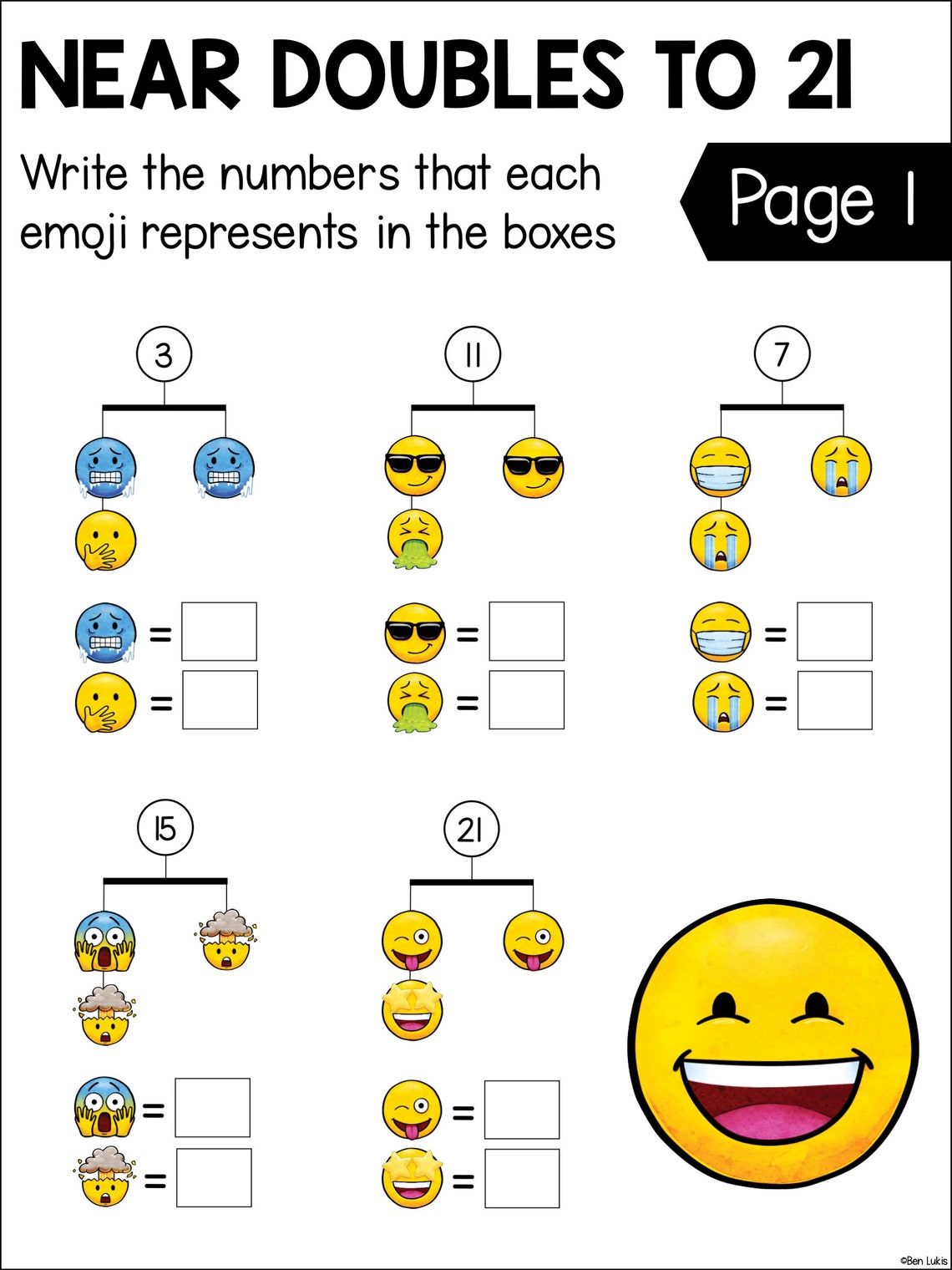 Near Doubles Math Facts Worksheets Early Algebra Math - Etsy