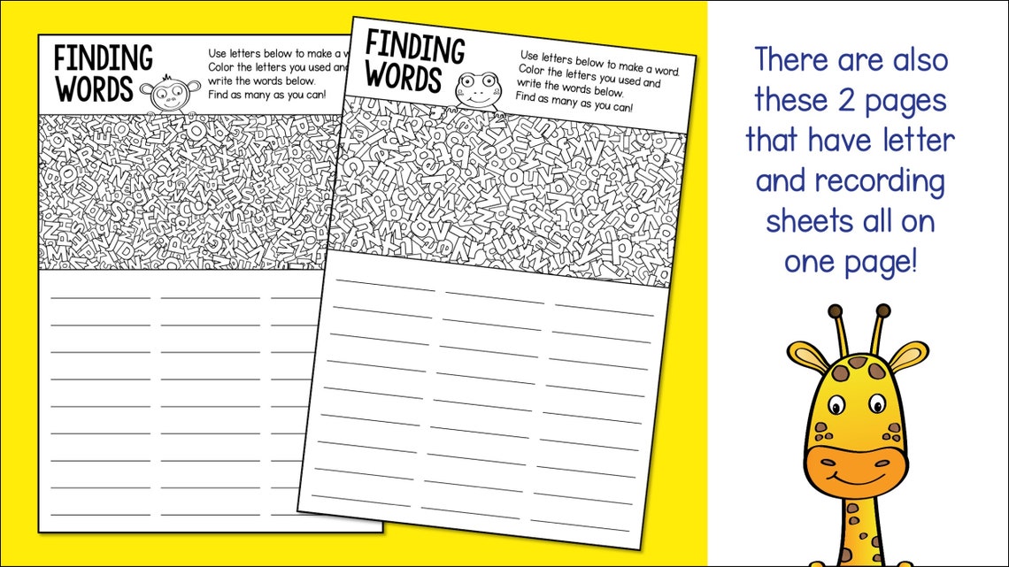 Word Building Activity Worksheets, Making Words and Spelling Activities ...