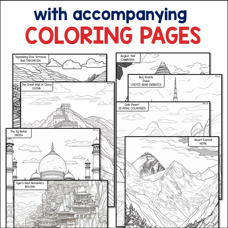 Landmarks of Asia, Geography Facts Information & Coloring Pages the ...
