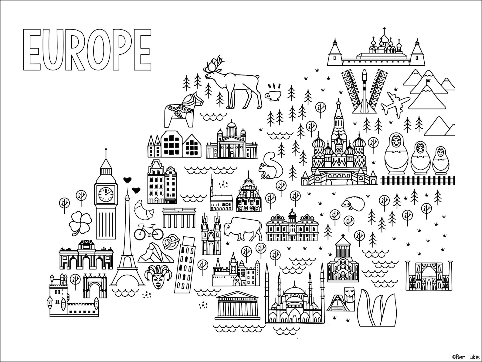 Buy Continent Coloring Pages, Kids World Map Activity (digital Download ...