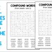 Compound Words Writing Activities and Wordsearches, Printable PDF ...