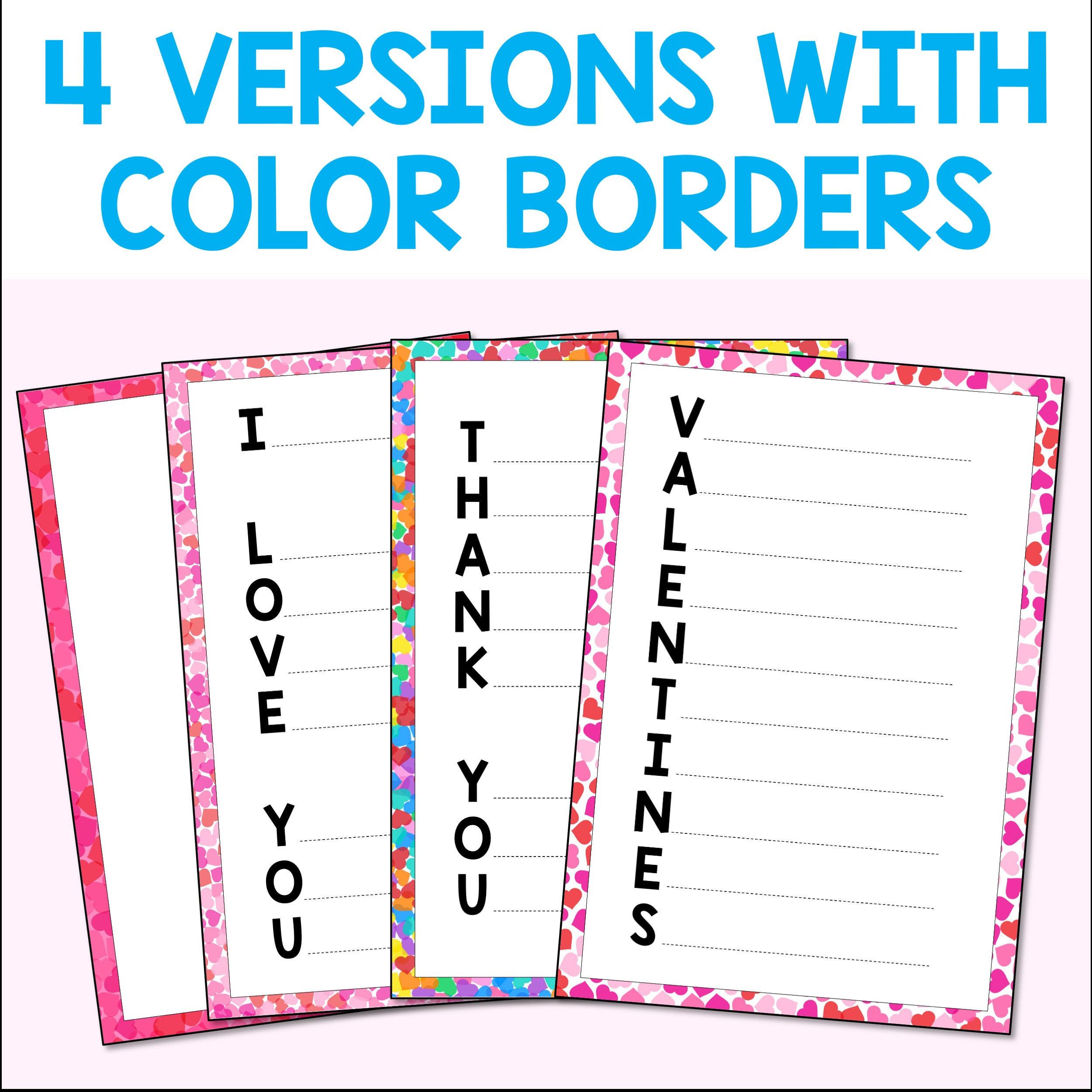 Valentines Day Acrostic Poetry Writing Templates, Valentines Day Poem ...