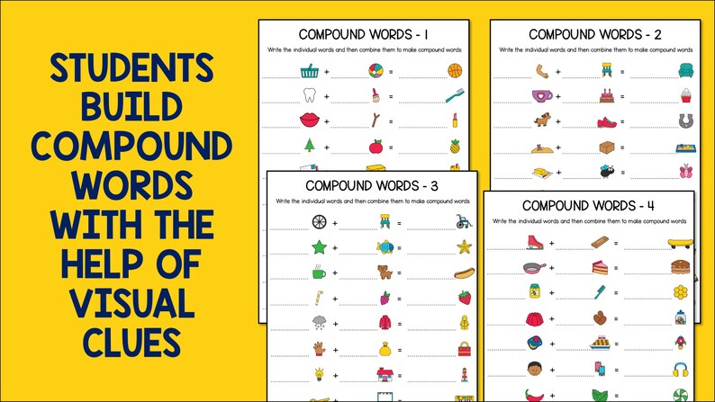 Compound Words Writing Activities and Wordsearches, Printable PDF ...