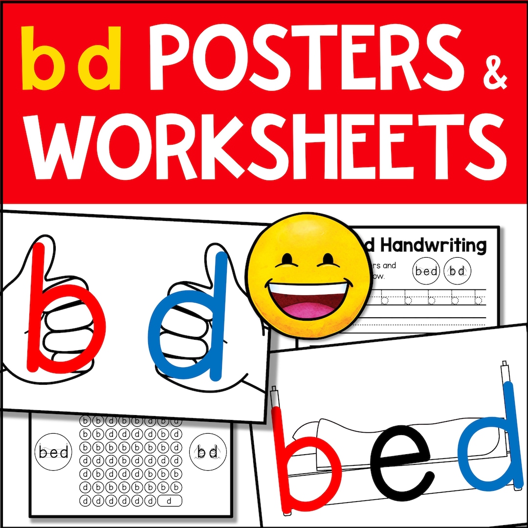 B D Letter Reversals Handwriting Practice Visuals, Posters & Worksheets ...