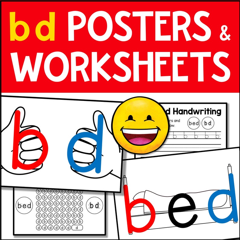 B D Letter Reversals Handwriting Practice Visuals, Posters & Worksheets ...