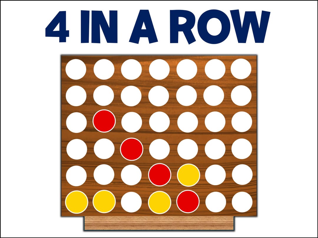 Printable 4 in a Row Game, Family Fun Night, Classic Board Game ...