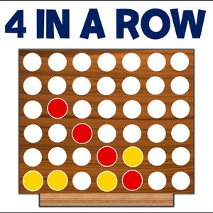 Printable 4 in a Row Game, Family Fun Night, Classic Board Game ...