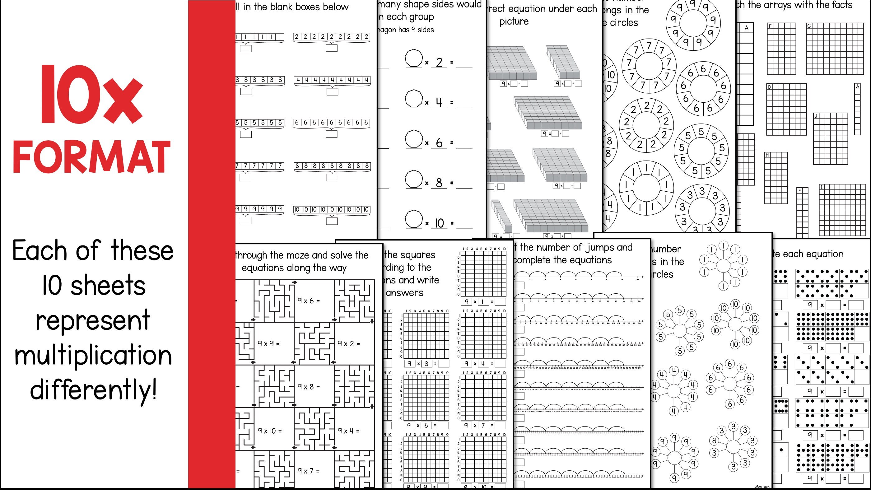 Multiplication Practice Worksheets for 10 Times Table, Printable ...
