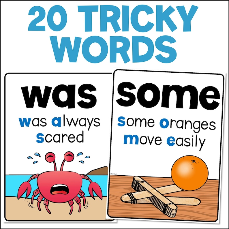 Sight Words Spelling Posters, Homeschool Spelling Practice for Tricky ...