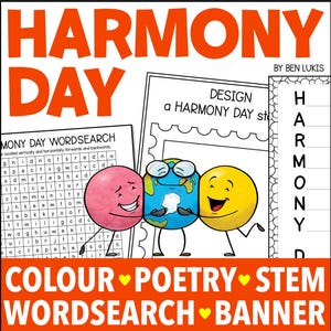 Harmony Day Activity Sheets, Cultural Inclusion (printable PDF) - Etsy