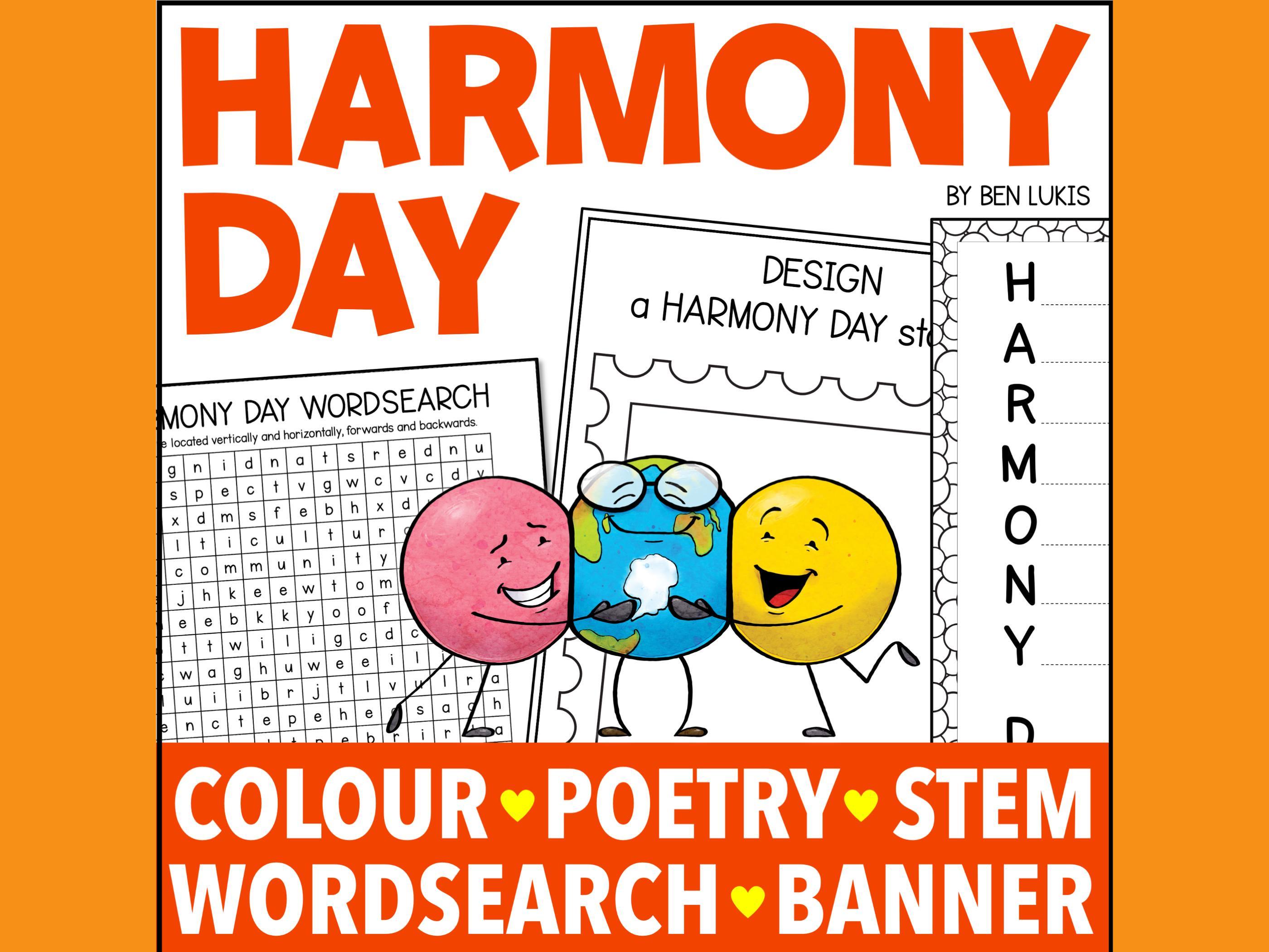Harmony Day & Harmony Week Activity Sheets for Kids, Cultural Inclusion ...
