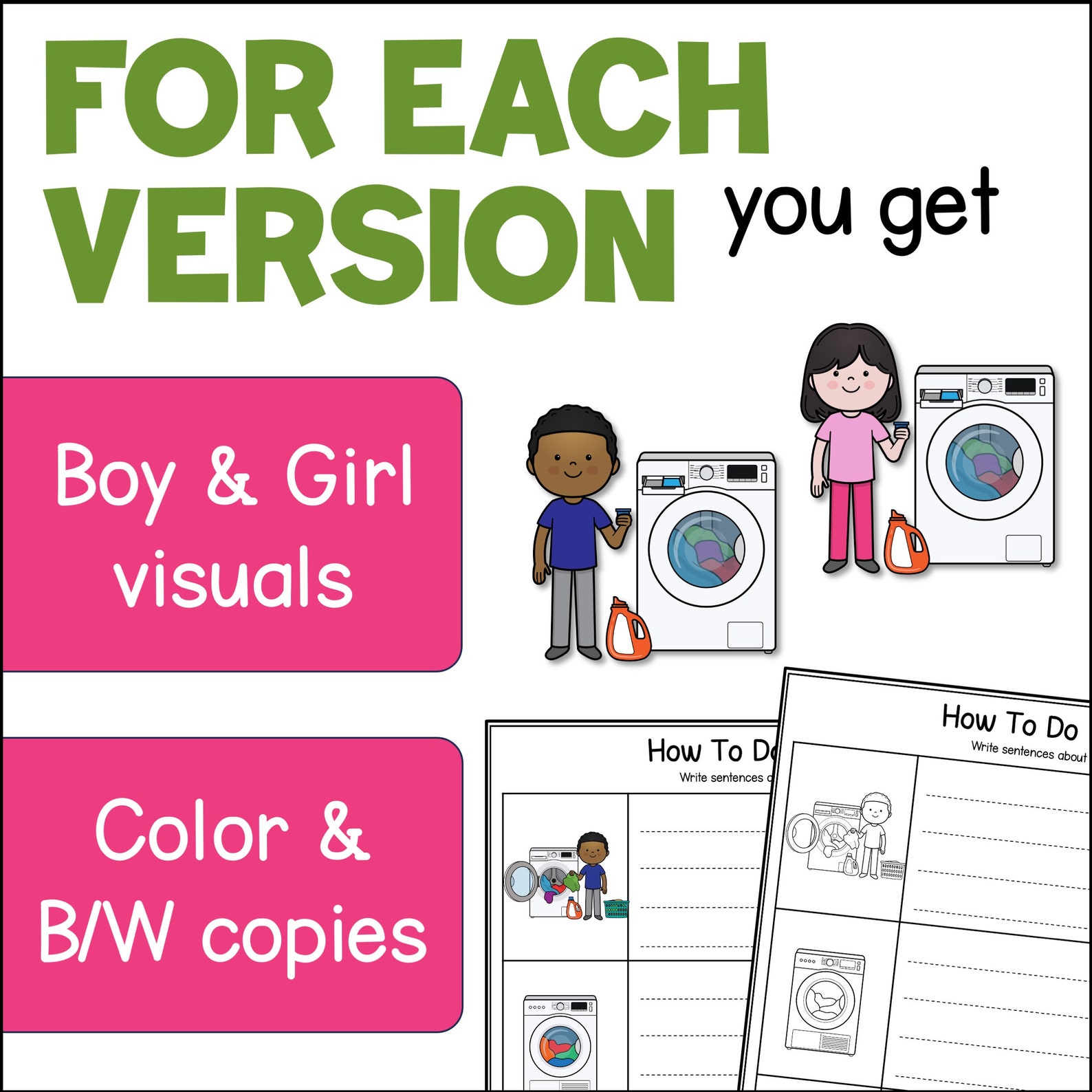 How to Do Laundry Procedural Writing Sequencing & Sentence - Etsy