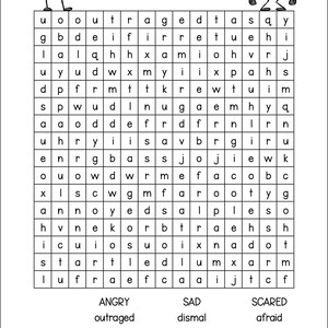 Word Searches of Other Words for Big, Little, Good, Said, Happy, Sad ...