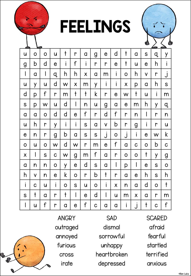 Word Searches of Other Words for Big, Little, Good, Said, Happy, Sad ...