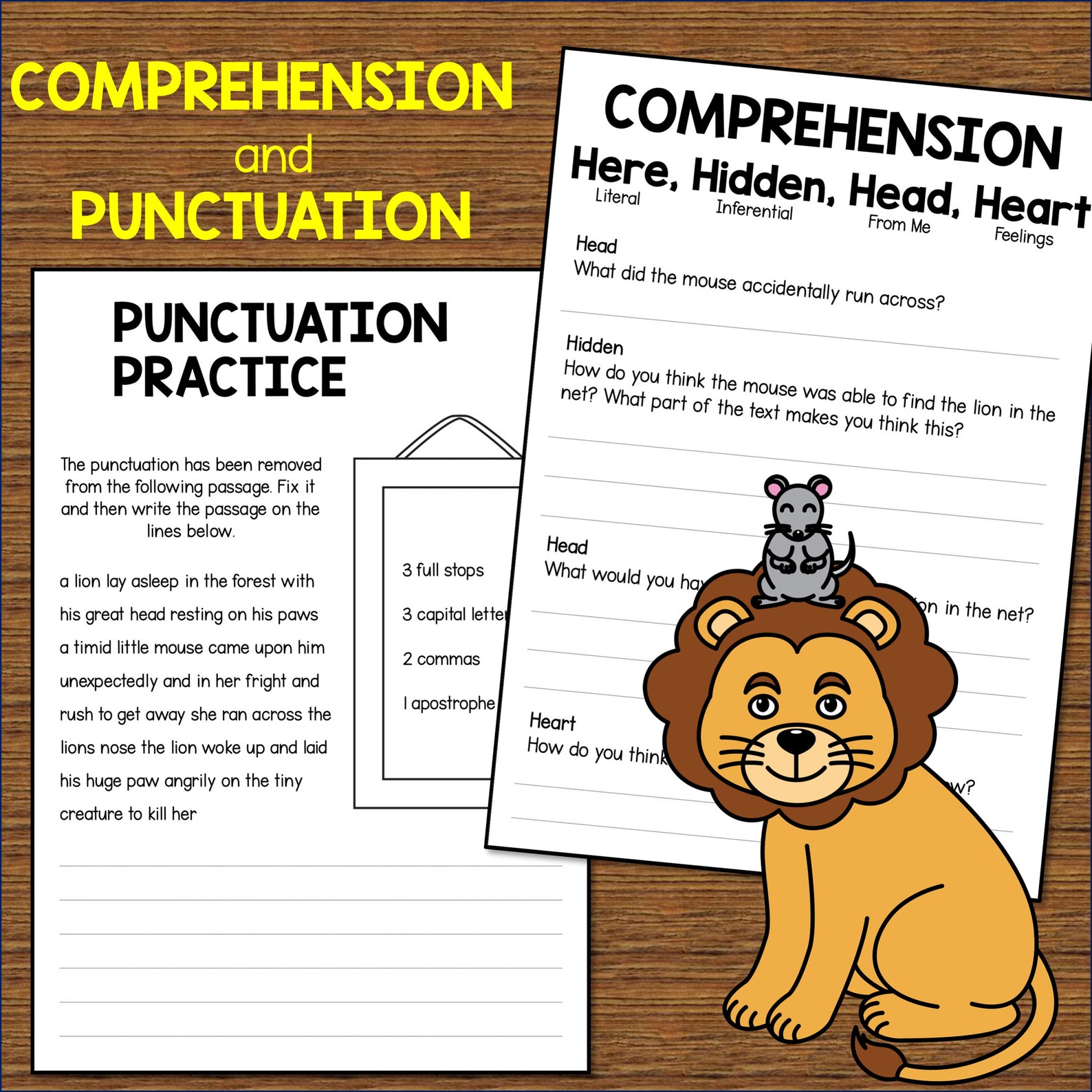 The Lion and the Mouse, Aesop's Fables Activities, Literacy for A Week ...