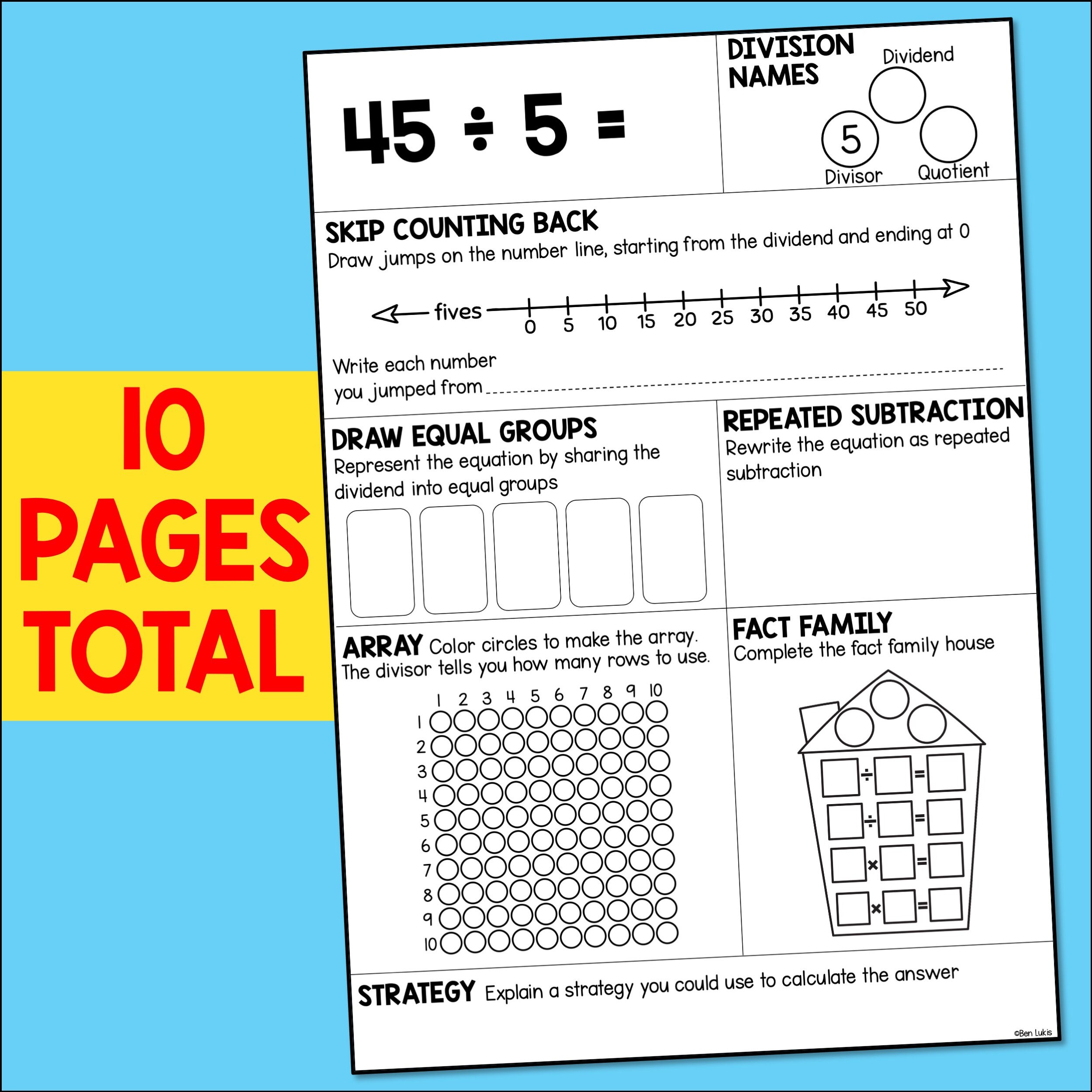 Divide by 5 Practice Math Worksheets, Division Equation of the Day ...