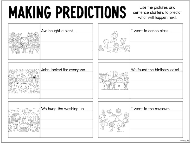 Making Predictions Worksheets With Pictures, ELA Activity (digital ...