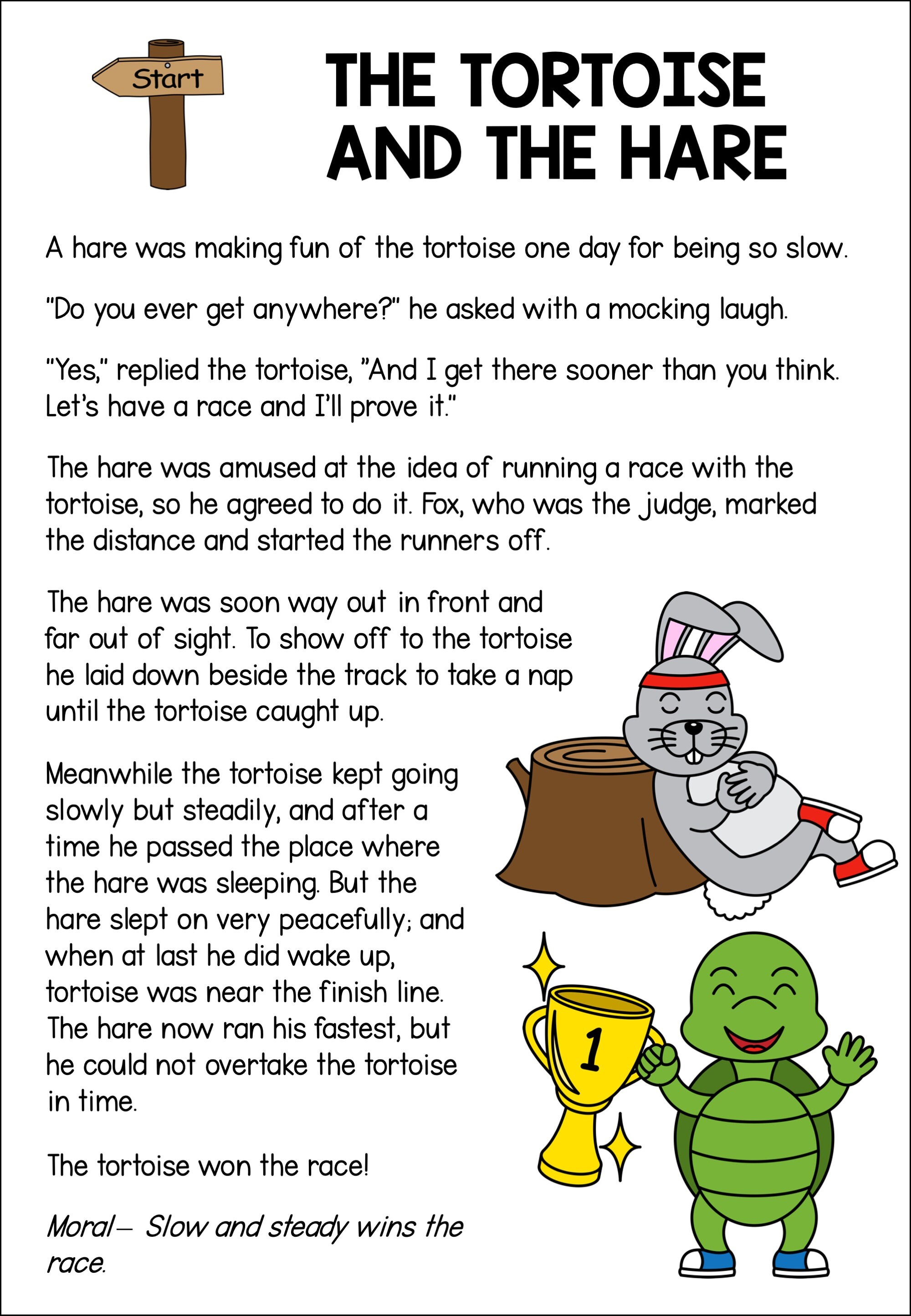 Aesop's Fables Reading Passages, 7 Classic Children's Stories to Read, Moral of the Story Texts ...