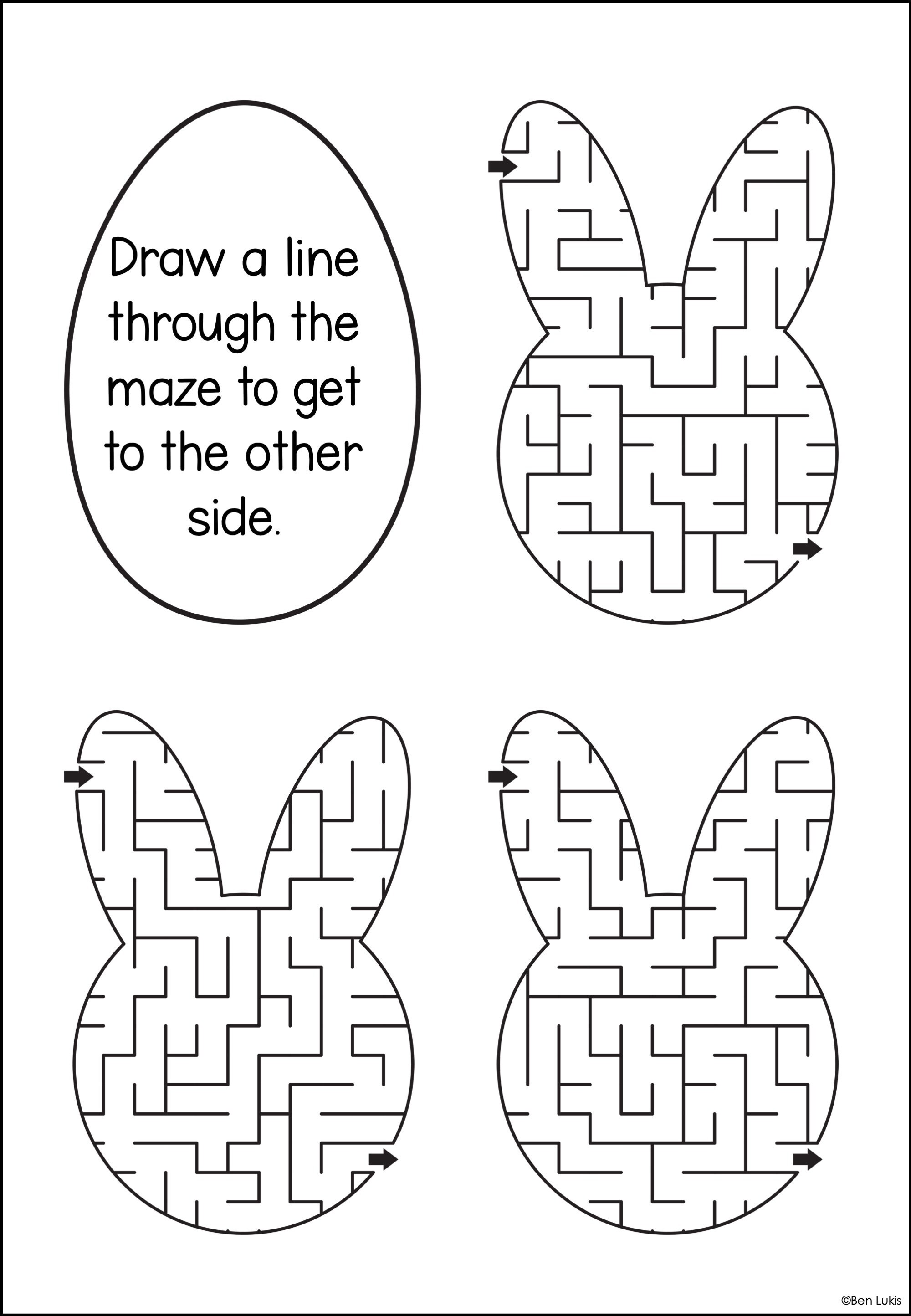 Easter Mazes, Printable Maze and Kids Activity Pages for Easter ...