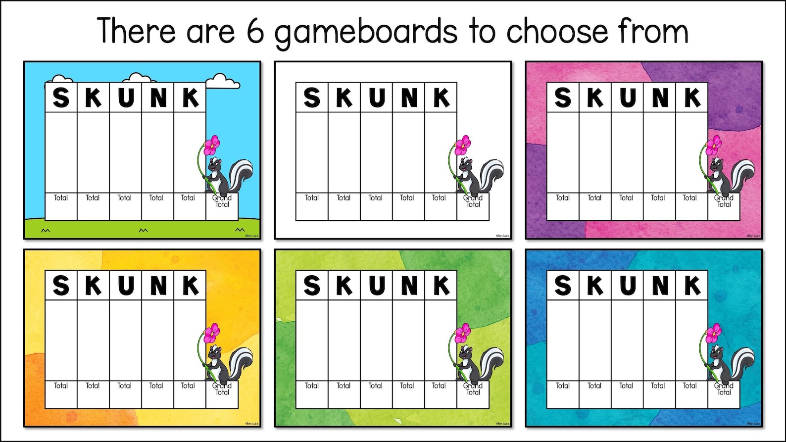 Skunk Math Game, Addition Probability and Chance Printable PDF Game to ...