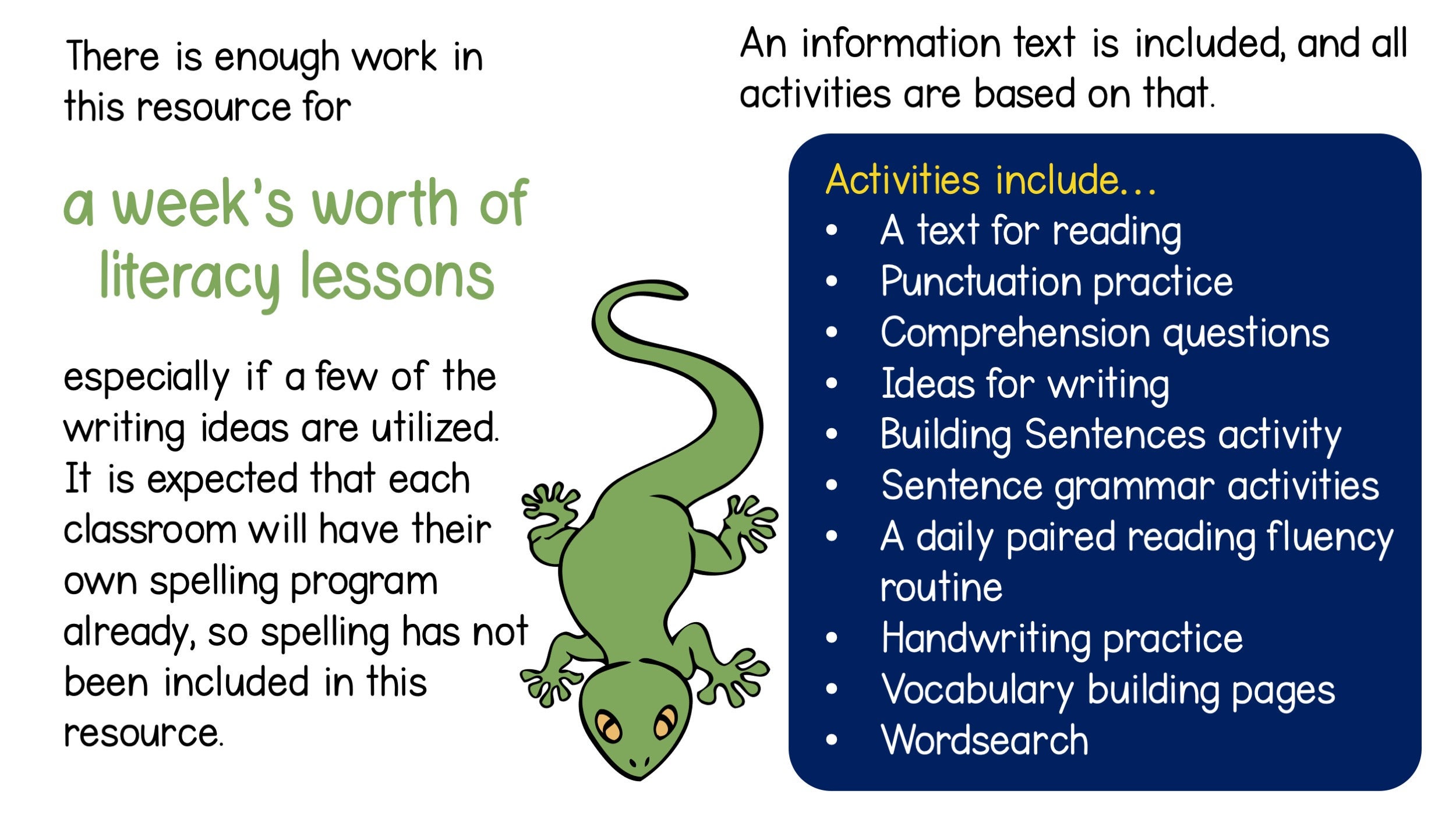Reptile Literacy Activities for a Week About a Reptiles Information ...