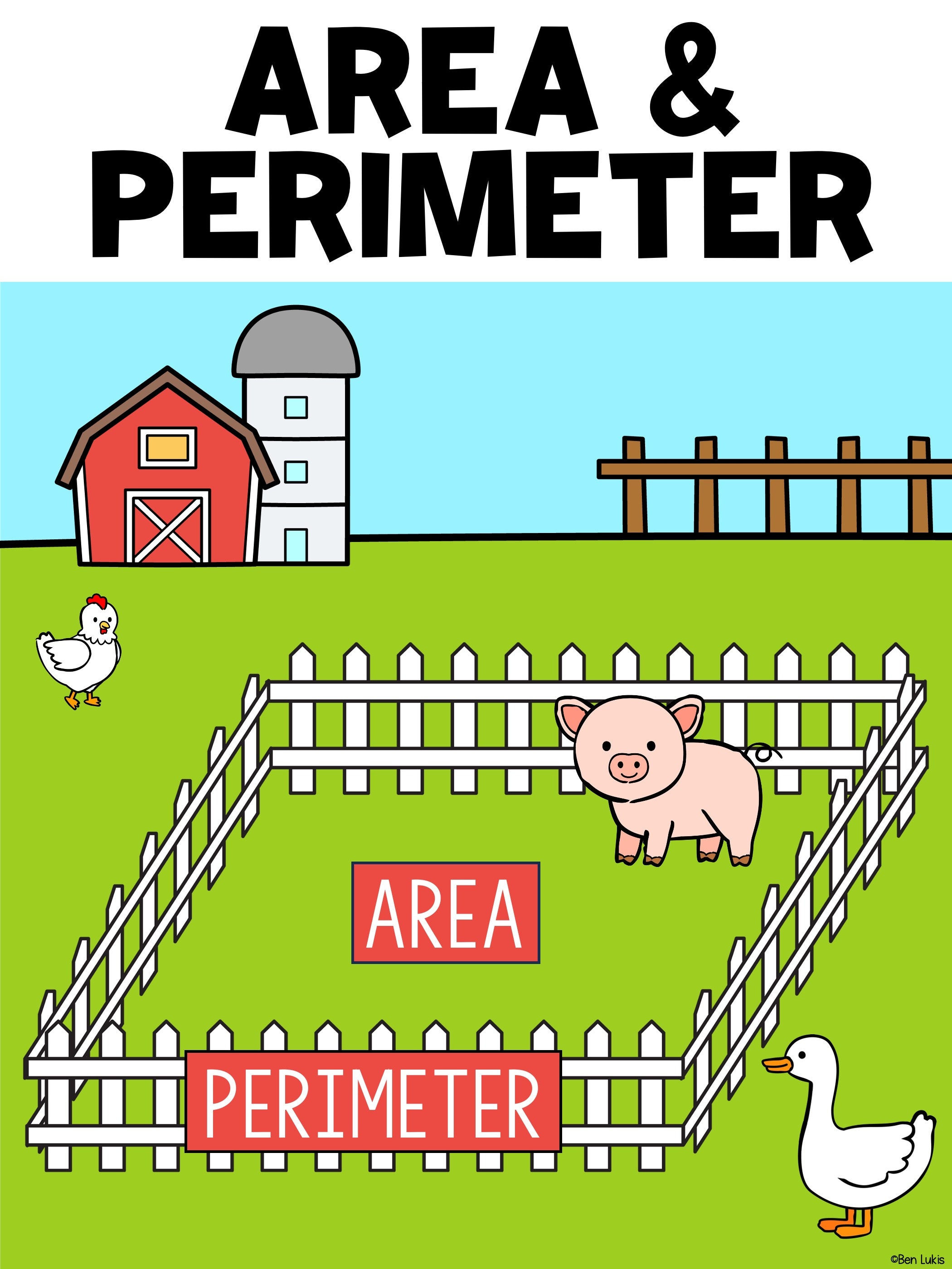 Area and Perimeter Posters and Worksheets, Geometry Classroom Decor ...