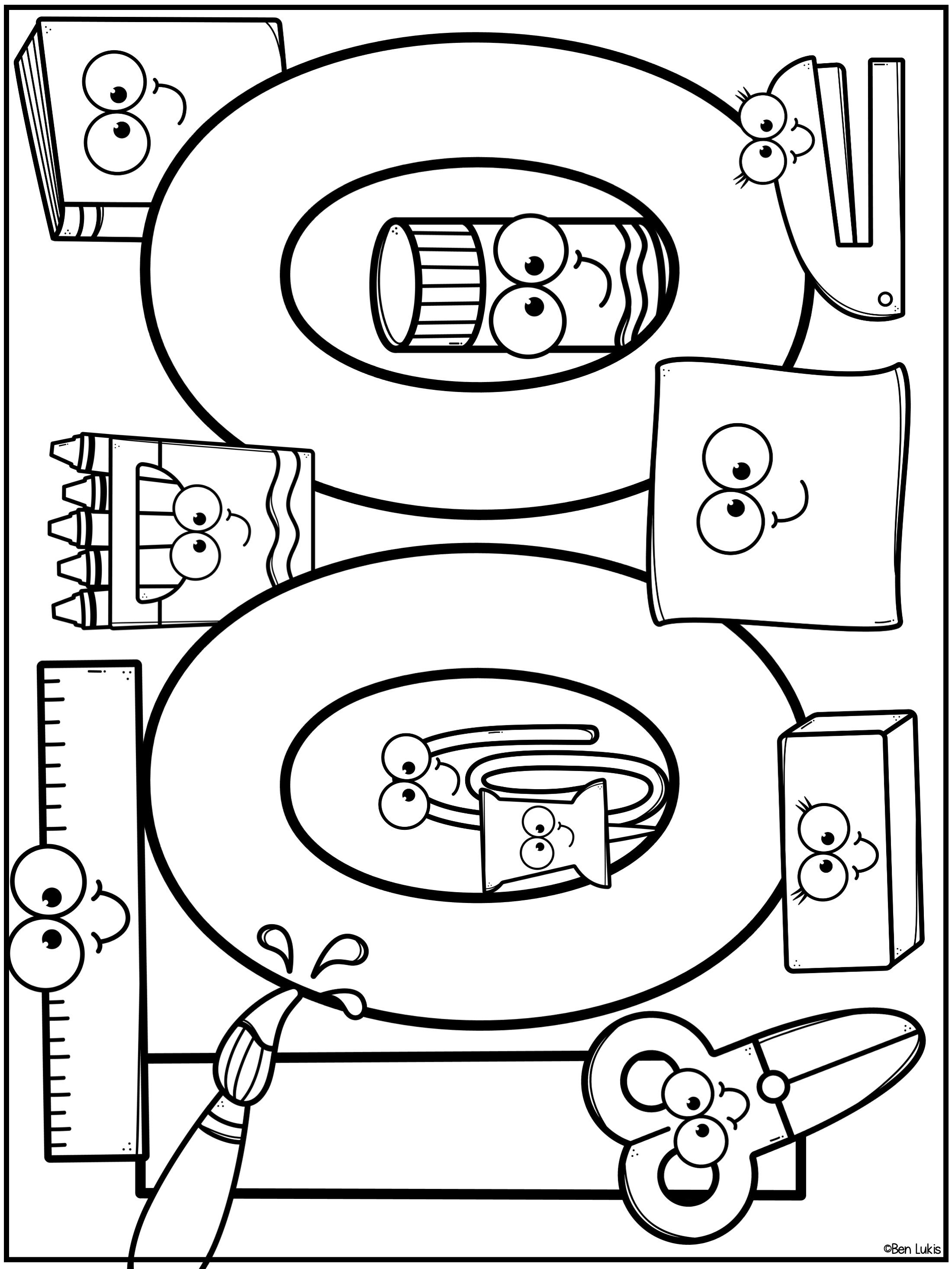 100 Days of School Coloring Sheets, 100th Day of School Coloring Pages ...