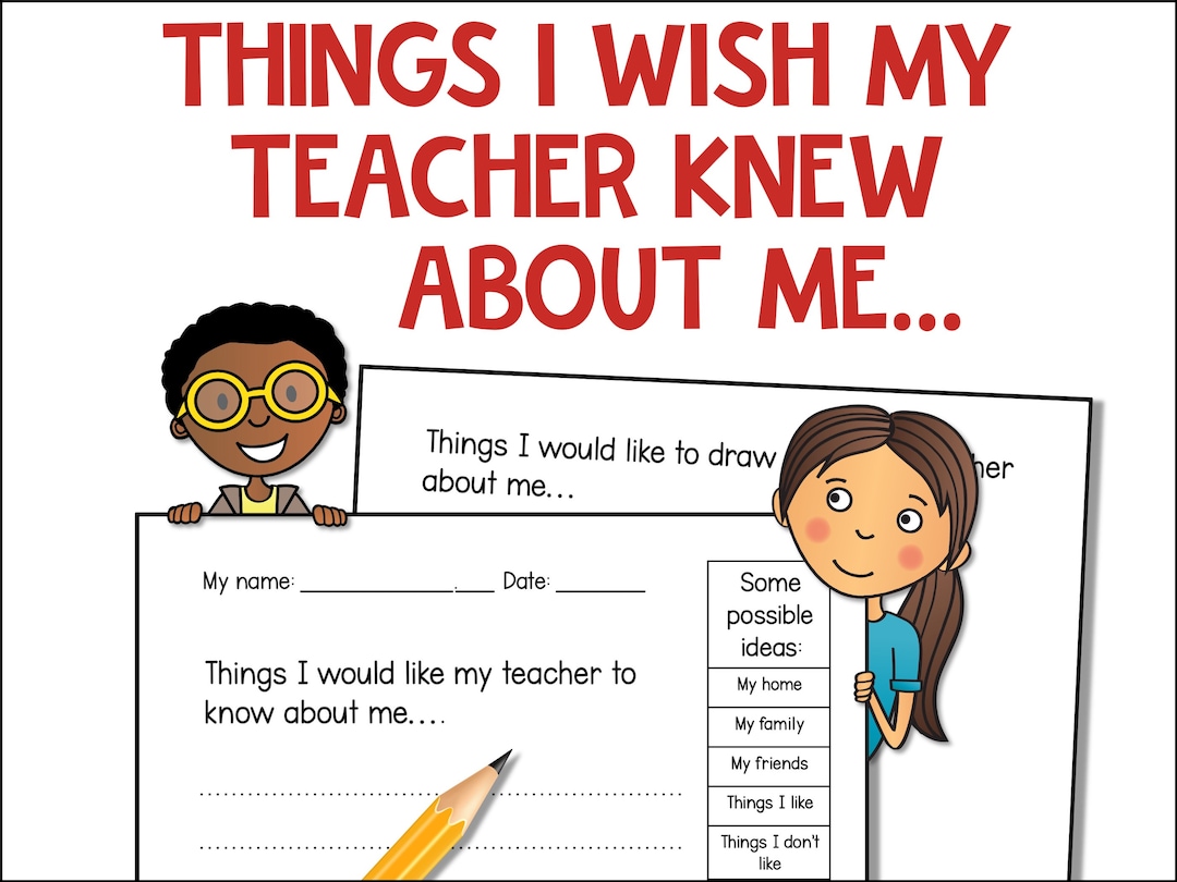 Things I Wish My Teacher Knew About Me, Back to School Writing Activity ...