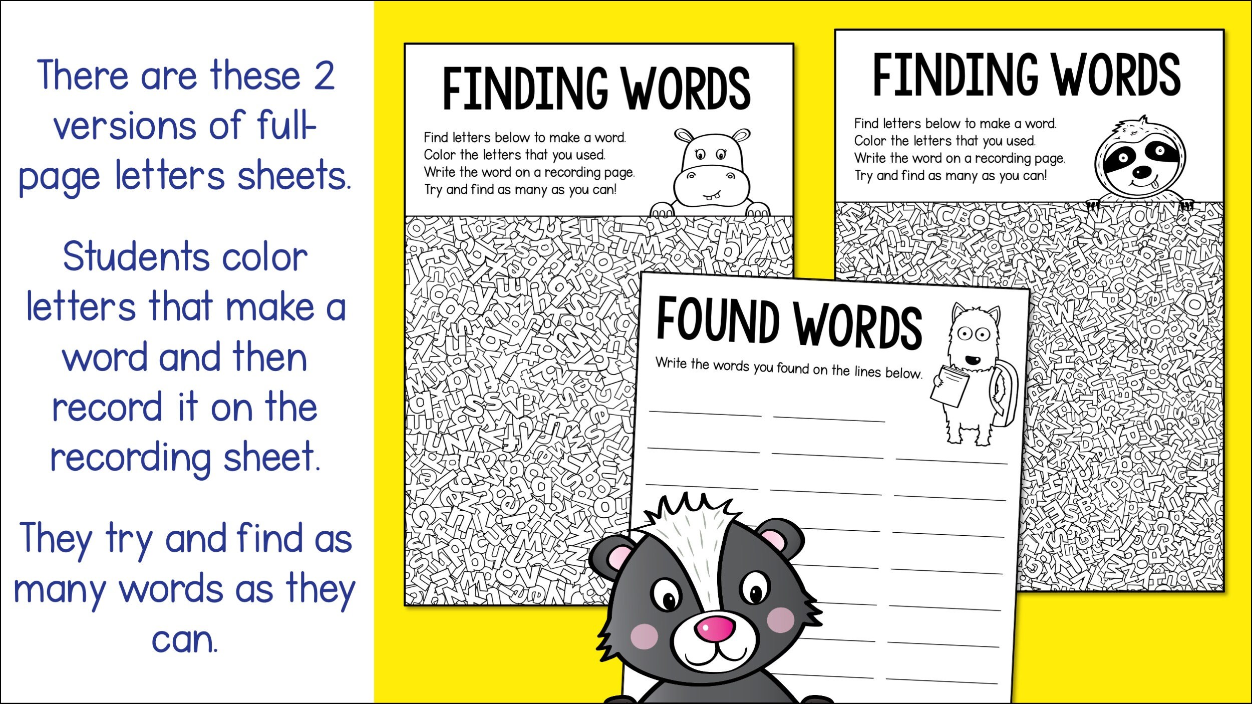Word Building Activity Worksheets, Making Words and Spelling Activities ...