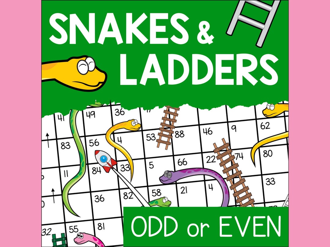 Printable Snakes and Ladders Game, Family Board Game, Educational Odd ...
