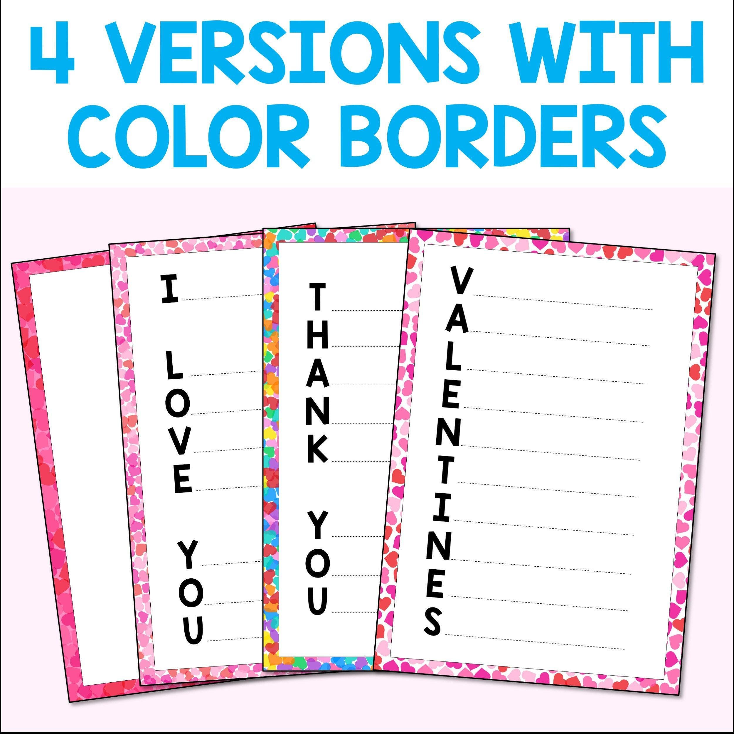 Valentines Day Acrostic Poetry Writing Templates, Valentines Day Poem ...