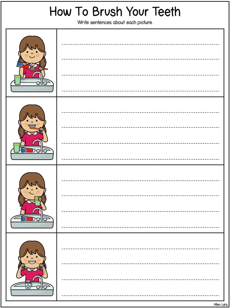 How to Brush Your Teeth Procedural Writing, Sequencing & Sentence ...