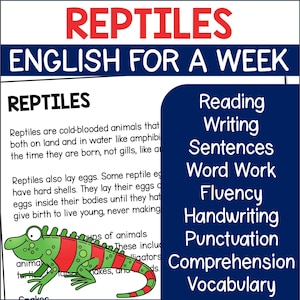 Reptile Literacy Activities for a Week About a Reptiles Information ...