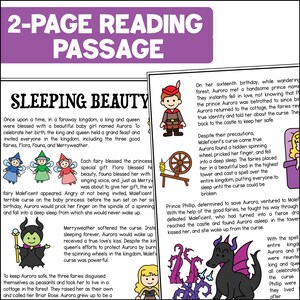 Sleeping Beauty Comprehension Worksheets, Reading Activities, Word ...