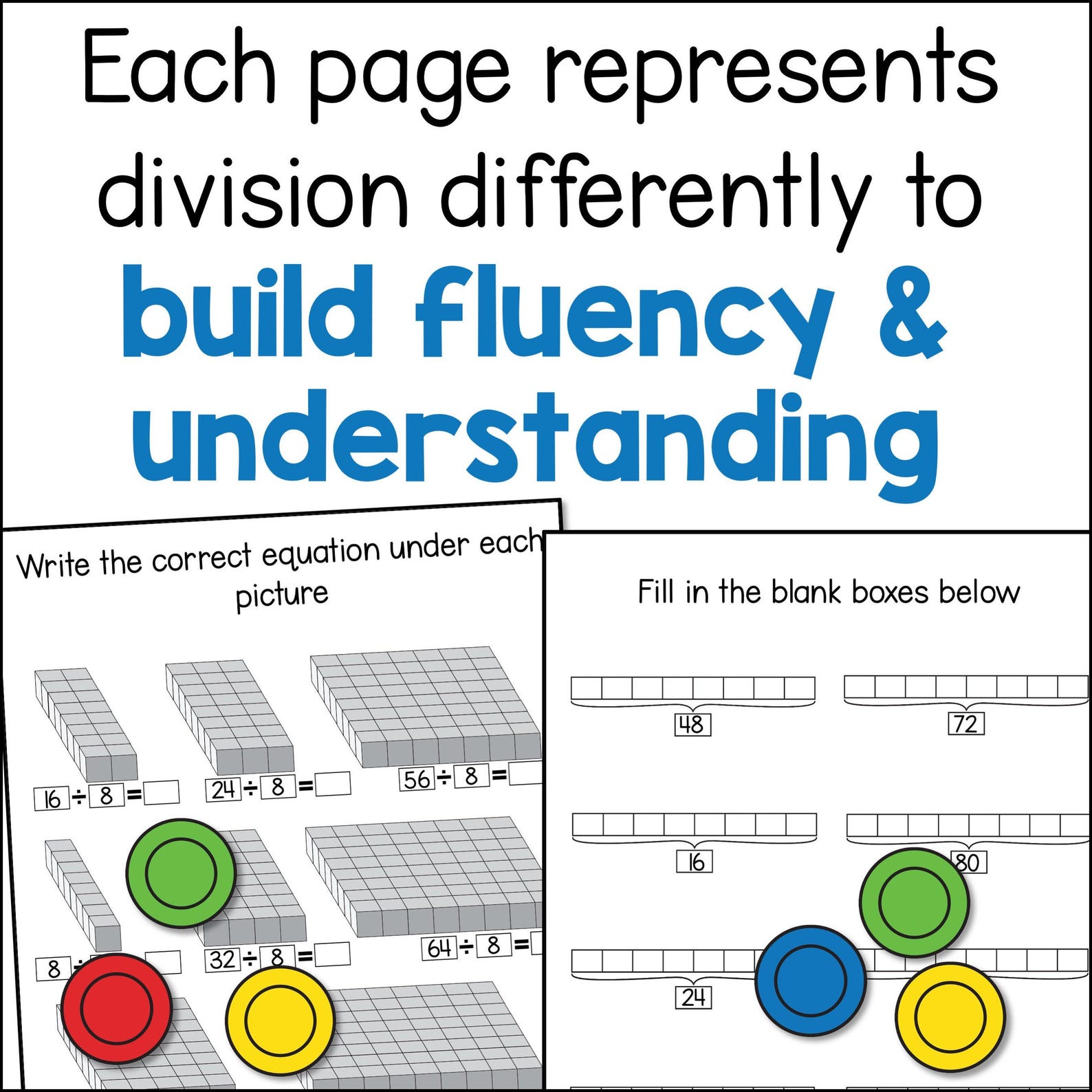Divide by 8 Worksheets, Grade 3-5, Math Activities (PDF) - Etsy