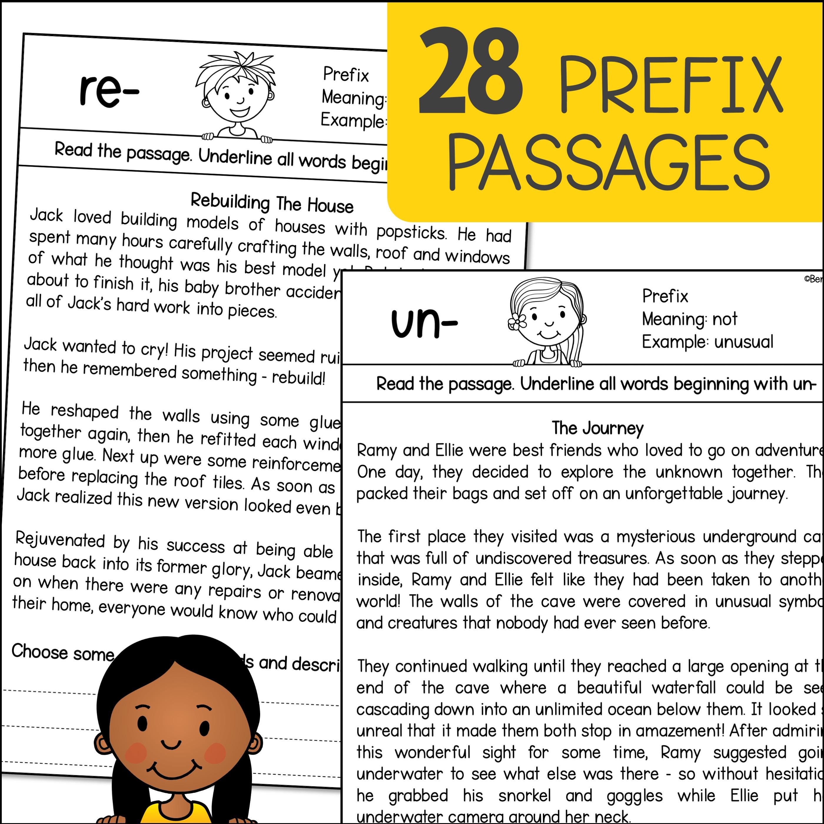 Prefix and Suffix Morphology Reading Passages for Kids Learning About ...
